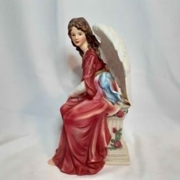 Accents | Owell Grandeur Noel 1999 Porcelain Sitting Angel Figurine ...